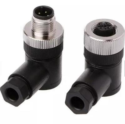 China M12 Straight Angle IP67 4 5 8Pin AISG Sensor Connector PA66 Threaded Coupling for sale
