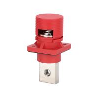 China 300A-400A Through-Wall Battery Terminal Connector with Snap-On Round Protective Cover (Red/Black) for sale