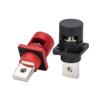 China 300A-400A Through-Wall Battery Terminal Connector with Snap-On Round Protective Cover (Red/Black) for sale