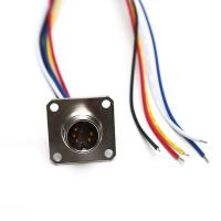 China AISG Series Circular Copper Alloy Flange Mount Cable Assemblies and Industrial Camera Sensor Connectors for sale