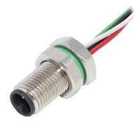 China Ip67 Male M5 Circular Connector Panel Rear Fastened Protected From Dust And Water for sale