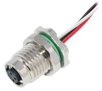 China Ip67 Male M5 Circular Connector Panel Rear Fastened Protected From Dust And Water for sale
