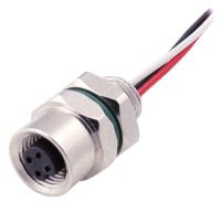 China Ip67 Male M5 Circular Connector Panel Rear Fastened Protected From Dust And Water for sale