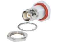 China 1.37mm Micro Coaxial 50 Ohm Bulkhead TNC Straight Crimp Jack type RF Connector for sale