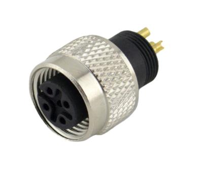 China ip67 waterproof connector M8 M12 circular Male Female 3 4 5 pin straight front Panel mount solder connector for sale