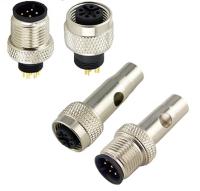 China M12 circulr PCB flange 4 hole Panel mount Coxial cable IP67 waterproof connector for sale