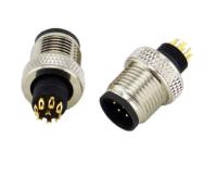 China DIP solder circular waterproof 8 PIN M12 Panel mount straight PCB automative connector for sale