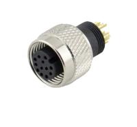 China M12 PCB Panel Mount Bulkhead Socket Circular Connector 4 5 8 Pin Right Angle Male Female Waterproof connector for IP67 A for sale