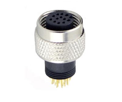 China DIN PIN M12 8 Pin 5 Pin Circular Waterproof Connector Crimp Press Solder Type for sale
