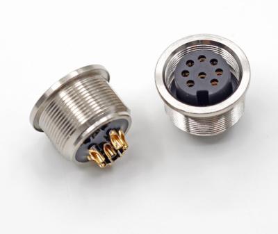 China Ground Pin Male Female Circular PCB Connector M16 8 Pin Soldering Type for sale