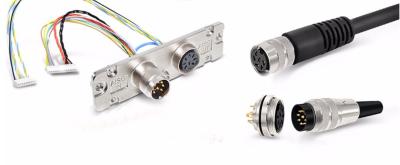 China waterproof M8 M12 5 pin  8 pin moulding Male Female Plug A code Wire cable  AISG PCB connector for sale