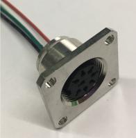 China PBT Wiring AISG Connector 8 Pin Aviation Connector Flange Panel Mounting for sale