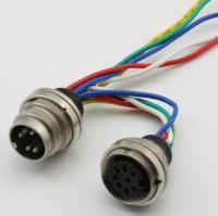 China Flange DIN 8Pin AISG cable panel mount connector M16 cable assembly with JST connector for sale