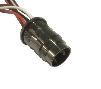 China Automative waterproof wire M12 Male 5 PIN 8 PIN screw thread AISG panel amount PCB connector for sale