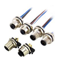China Circular Waterproof M12 8 Pin Male Straight Connector Front Panel Mount Solder Type connector for sale