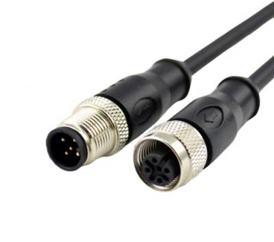China M12 Circular Male To Female Connector RJ45 4 / 8Pin A D X Code Right Angle for sale