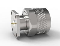 China 18GHz, N Type Plug(Male) Straight Connector, 4-Hole Flange(17.5mm*17.5mm), Stainless steel for sale