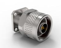 China 18GHz, N Type Plug(Male) Straight Connector, 4-Hole Flange(17.5mm*17.5mm), Stainless steel for sale