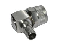 China 50ohm N Type Male Right Angle Crimp RF connector for LMR-400 Cable for sale