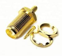 China Full Thread RP Sma Bulkhead Jack Connector Crimp For RG174 Coaxial Cable for sale
