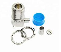 China Silver N Female Jack Bulkhead Radio Frequency Connector Right Angle For RG58 LMR195 Cable for sale