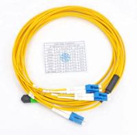 China Optical Fiber MPO Patch Cord , 8F APC(F)-LC/UPC SM 3M Fiber Optic Patch Cord for sale