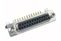 China 90 Degree 25 Pin D Sub Male Connector Two Rows Female DR With Back Shell for sale
