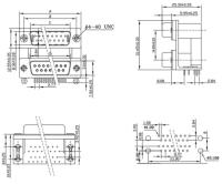 China Male To Male D Sub Connector DIP Double Row With Tin Or Gold Over Nickel for sale