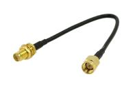 China SMA Female Right Angle Rf Cable Connector Bulkhead To SMA Male RG58 50cm for sale