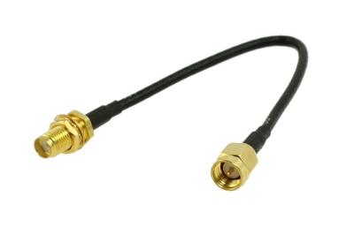 China SMA Female Right Angle Rf Cable Connector Bulkhead To SMA Male RG58 50cm for sale