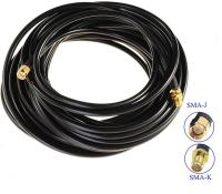 China SMA Female Right Angle Rf Cable Connector Bulkhead To SMA Male RG58 50cm for sale