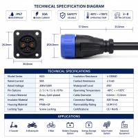 China M25 IP67 Waterproof 50A EV Charging Connector for E-Scooter & Motorcycle for sale