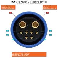 China M18 2+6 EV Backup Power Connector 500V 20A High Current Terminal for sale