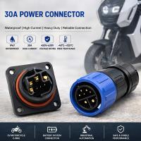 China E-motorcycle Solution M23 Series 30A Heavy Duty Waterproof Circular Connector For High Power Equipment for sale