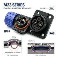 China E-motorcycle Solution M23 Series 30A Heavy Duty Waterproof Circular Connector For High Power Equipment for sale