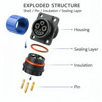 China E-motorcycle Solution M23 Series 30A Heavy Duty Waterproof Circular Connector For High Power Equipment for sale