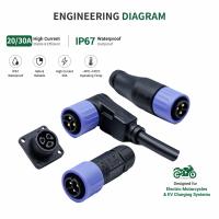 China IP67 Waterproof Electric Motorcycle Charging Connector 50A EV Plug for sale