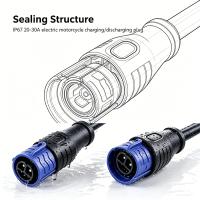 China IP67 Waterproof Electric Motorcycle Charging Connector 50A EV Plug for sale