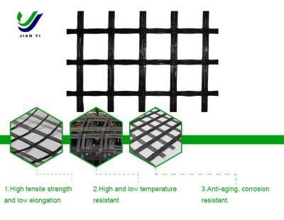 China Glass Fiber Geogrid 25-120 KN/m Tensile Strength for Roadbed Reinforcement and Pavement Crack Prevention for sale
