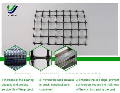 China Biaxial Plastic Geogrid 15-50KN/m Tensile Strength for Roadbed Reinforcement and Foundation Stabilization for sale