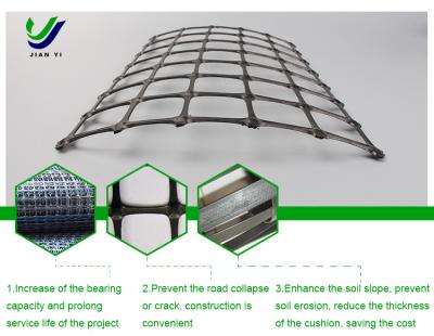 China UV Resistant Biaxial Polypropylene Geogrid 15-50 KN/m Strength for Tunnel Culvert Crack Prevention for sale
