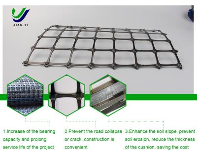 China Biaxial Plastic Geogrid 15-50 KN/m Tensile Strength for Foundation Reinforcement in 4-5m Widths for sale