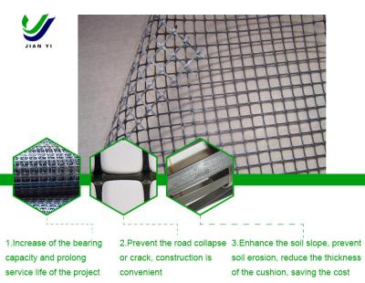 China Biaxial Plastic Geogrid 15-50 KN/m Tensile Strength for Ground Reinforcement and Slope Protection for sale