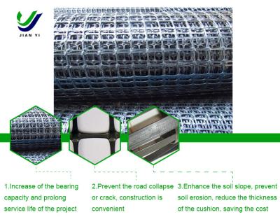 China 4m-5m Biaxial Plastic Geogrid for Slope Protection and Foundation Reinforcement - 15-50 KN/m Tensile Strength for sale