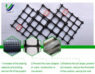 China Acid Resistant Biaxial Polypropylene Geogrid 15-50 KN/m Strength for Slope Stabilization for sale