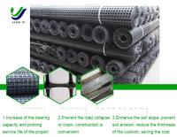 China Biaxial Plastic Geogrid 4m-5m Width with 15-50 KN/m Tensile Strength for Soil Reinforcement for sale