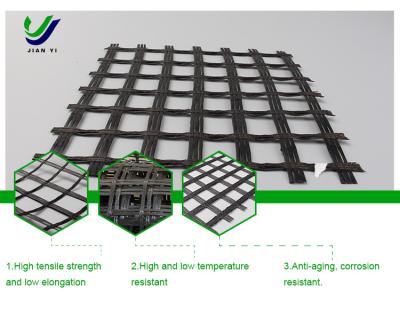 China Erosion Control Glass Fiber Geogrid 1-6m Width 25-120kN Tensile Strength for Embankment Reinforcement for sale