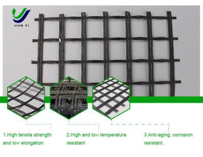China Glass Fiber Asphalt Reinforcement Geogrid 25-120 KN Tensile Strength for Slope Protection for sale