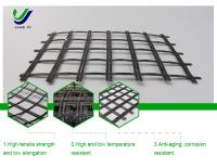 China Aging Resistance Fiberglass Geogrid 12-50mm Grid Size for Airport Runway Reinforcement for sale