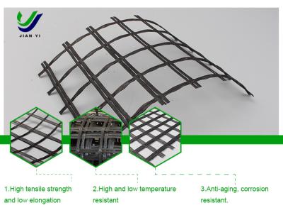 China Fiberglass Geogrid 1-6m Width 25-120kN/m for Railway Roadbed Reinforcement for sale